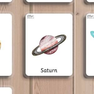 SOLAR SYSTEM Three Part Cards Nomenclature Cards Montessori Flash Cards ...