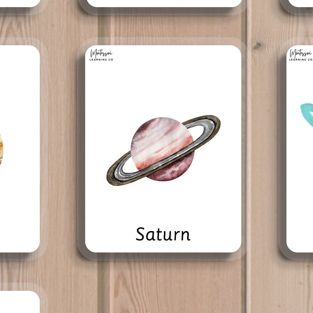 SOLAR SYSTEM Three Part Cards Nomenclature Cards Montessori Flash Cards ...