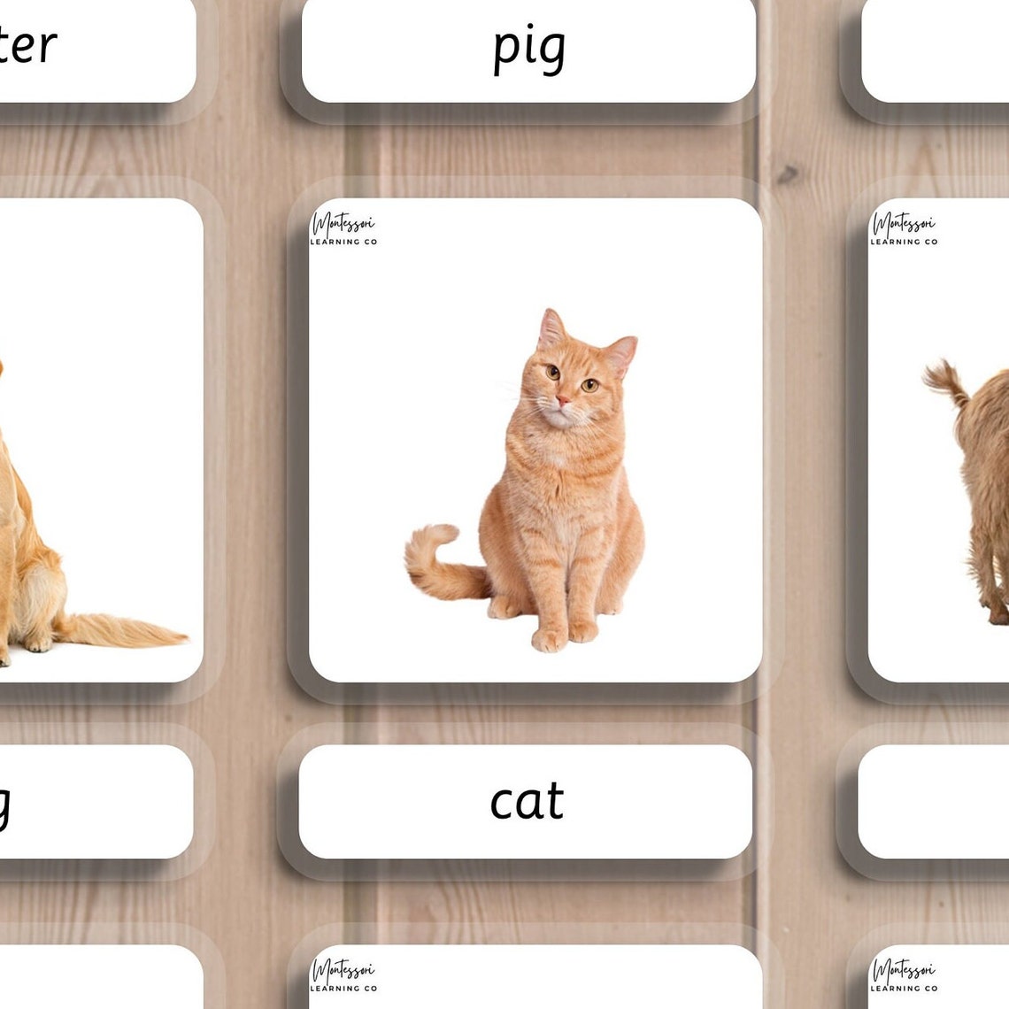 FARM ANIMALS Three Part Cards Nomenclature Cards Montessori Flash Cards ...
