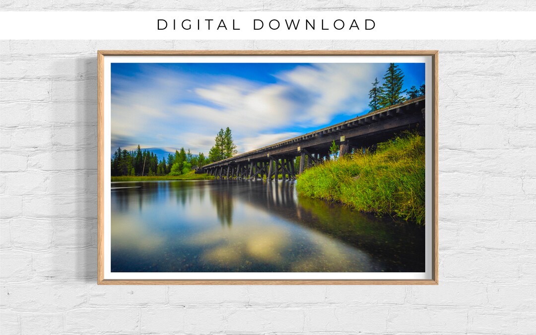 Island Park Bridge Printable, Bridge Over Water Print, Bridge in Island ...