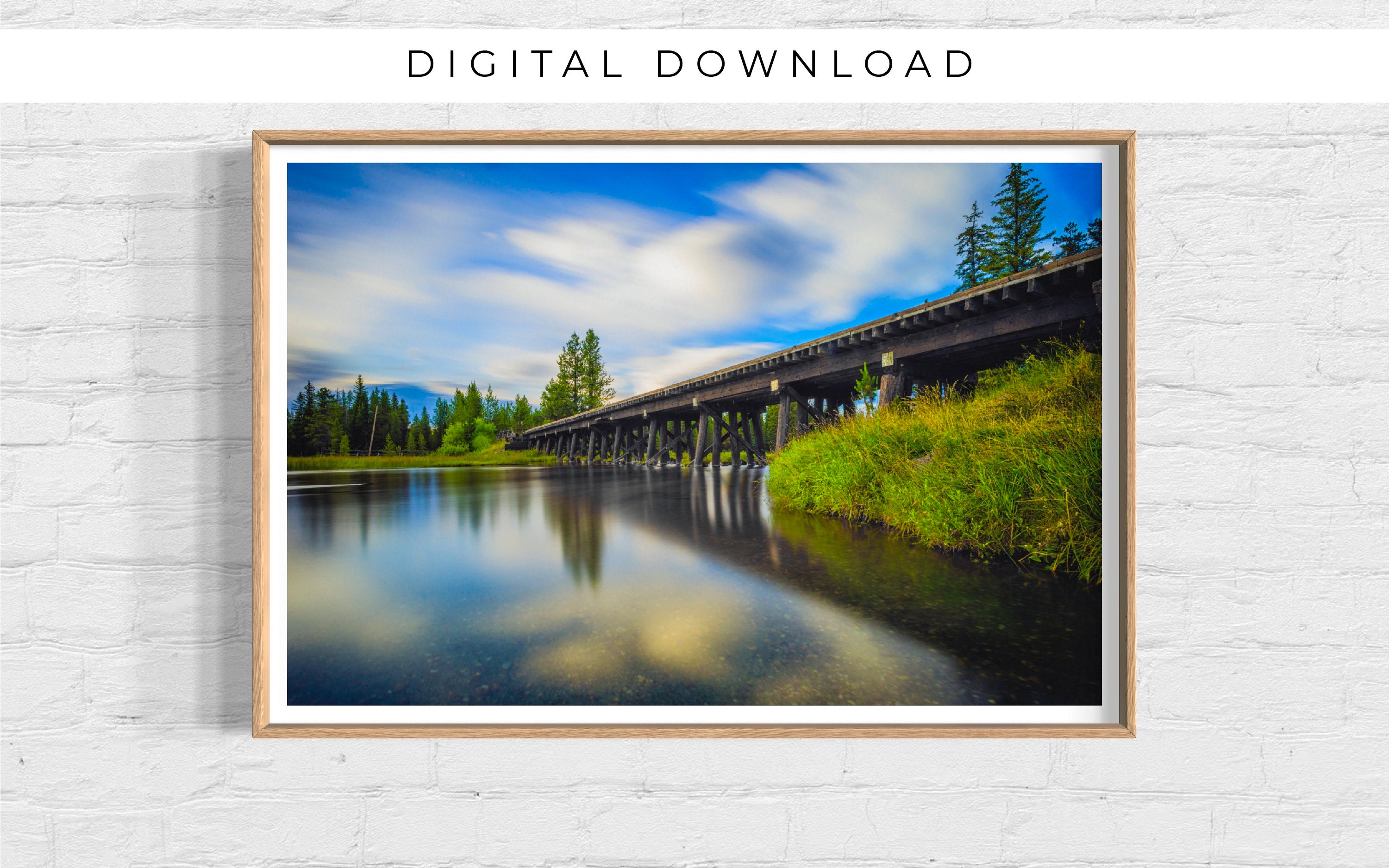 Island Park Bridge Printable, Bridge Over Water Print, Bridge in Island ...