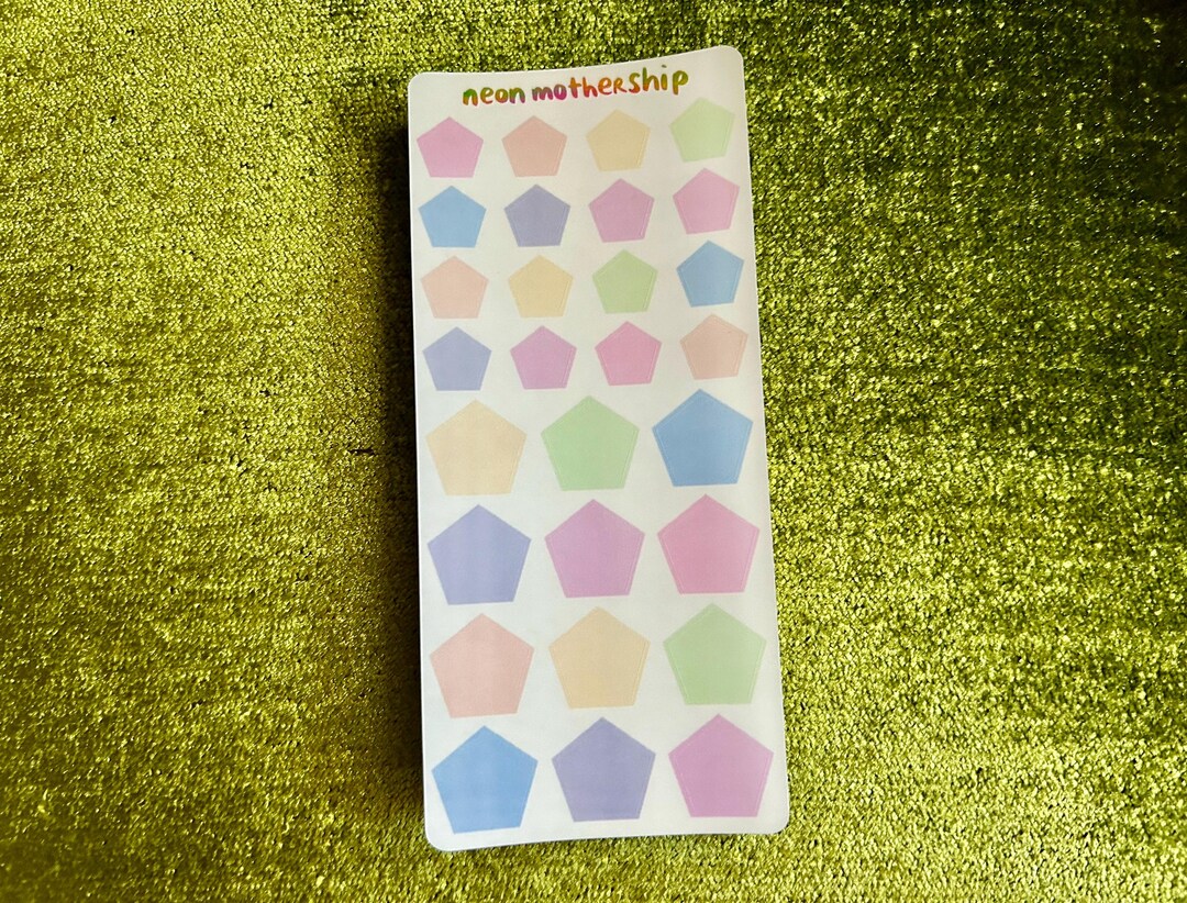 Geo Pentagon Journal Deco Stickers (color - Clear Matte) *choose Your ...