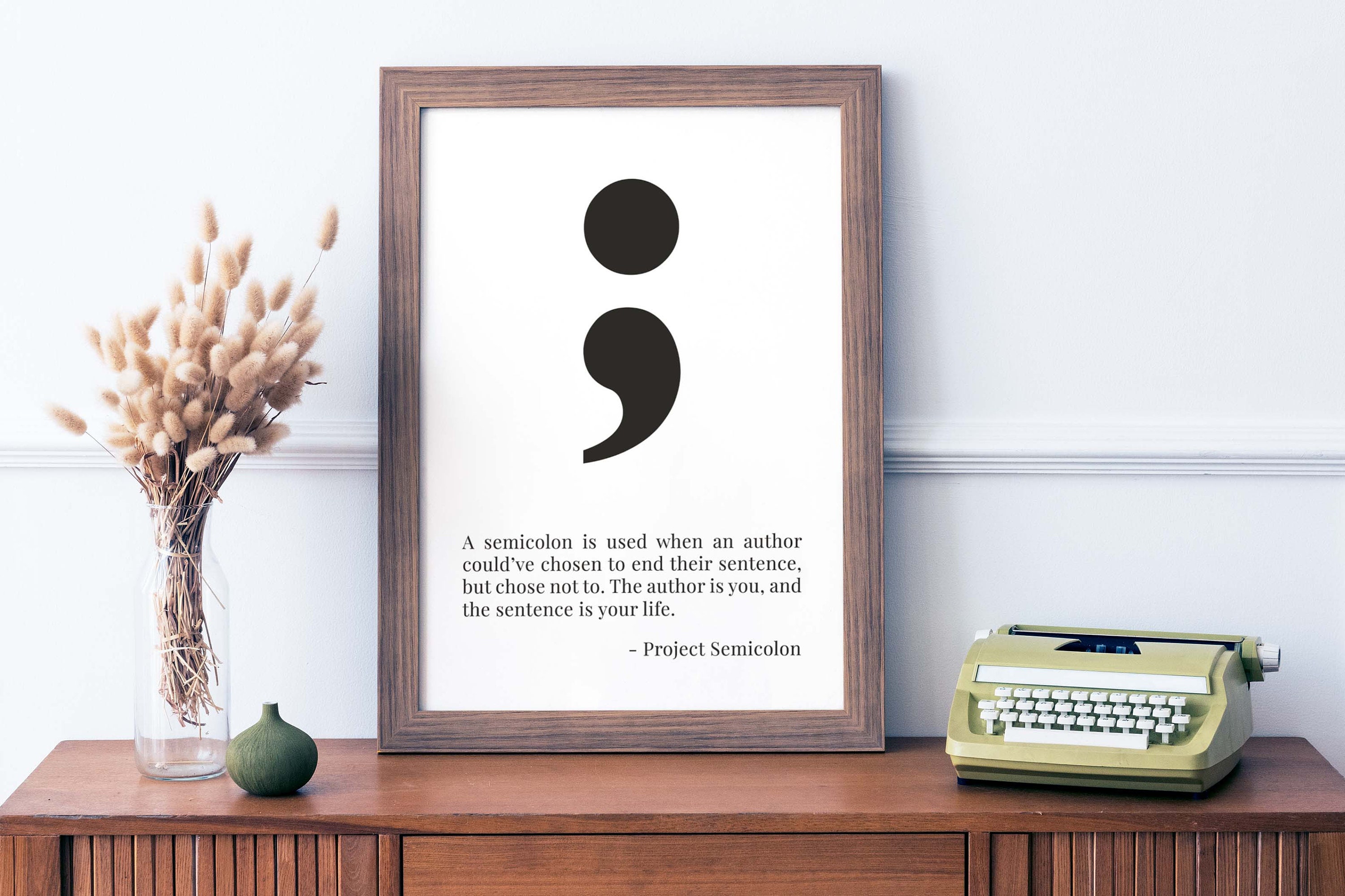 Semicolon Poster DIGITAL PRINT Wall Art Mental Health - Etsy