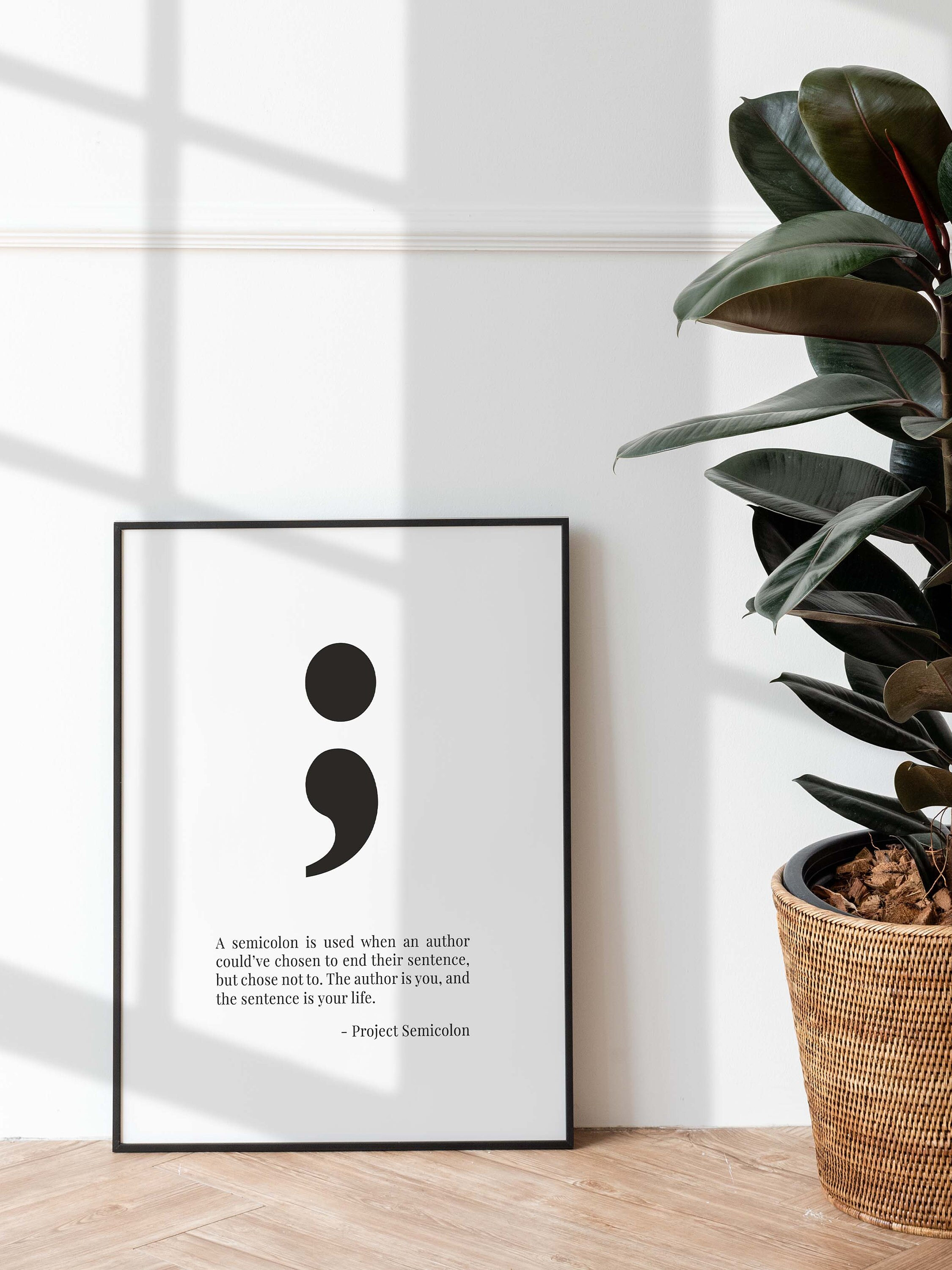 Semicolon Poster DIGITAL PRINT Wall Art Mental Health - Etsy