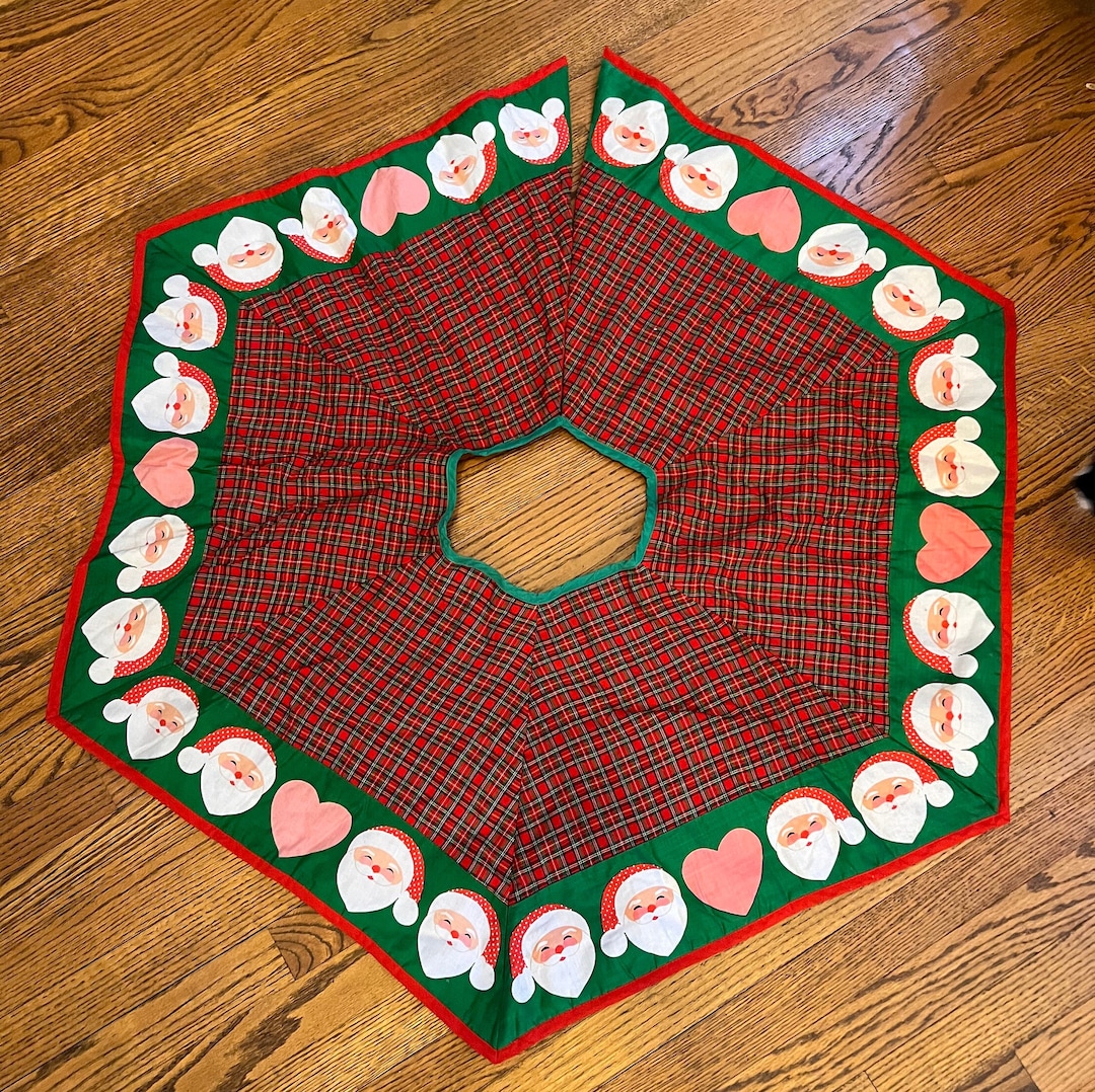 Vintage Hallmark Santa Claus Christmas Tree Skirt - Etsy