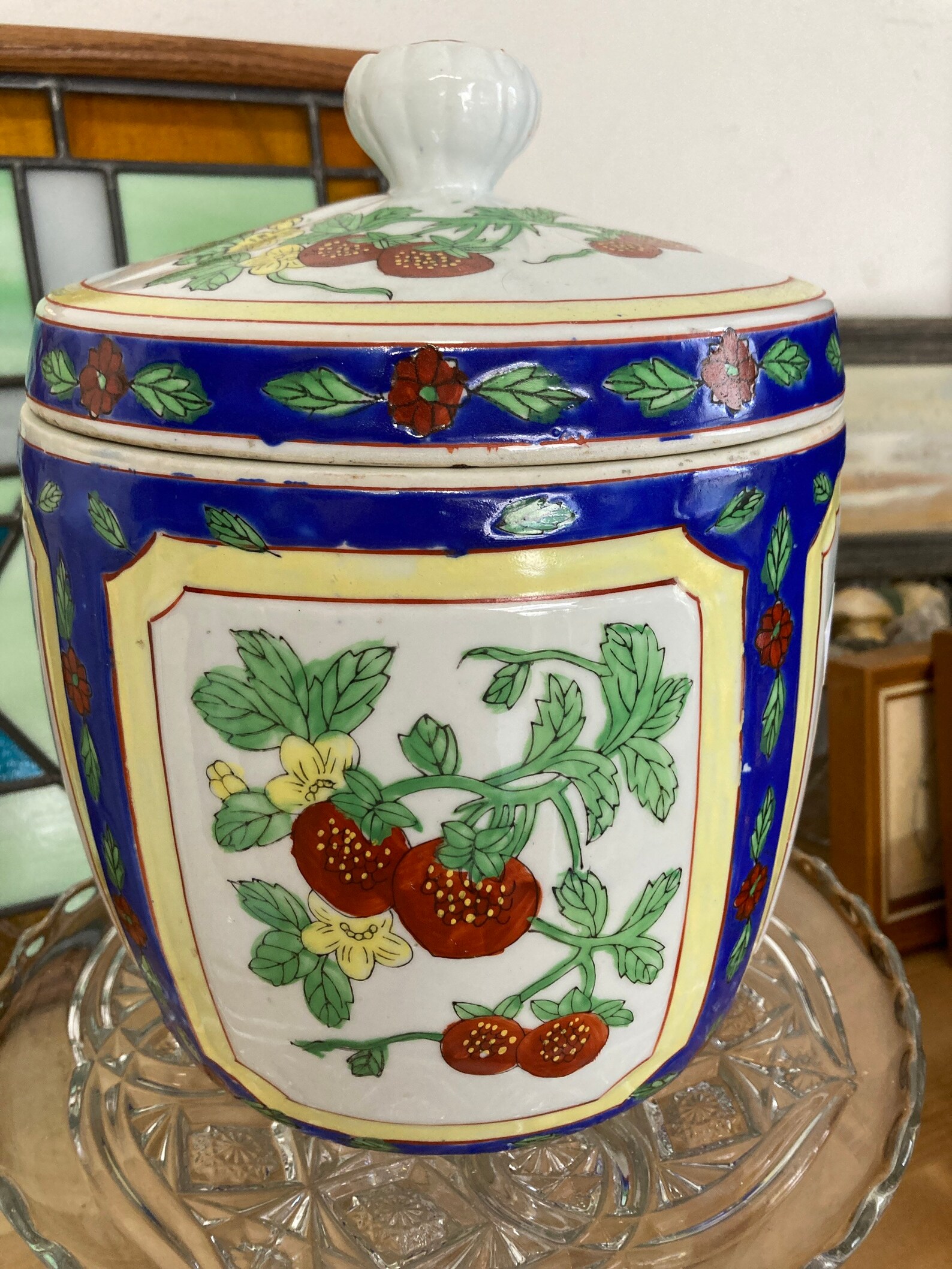 Ceramic Strawberry Jar With Lid - Etsy