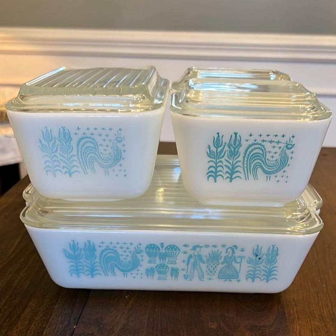 Vintage Pyrex Butterprint 8-piece Fridge Set - Etsy