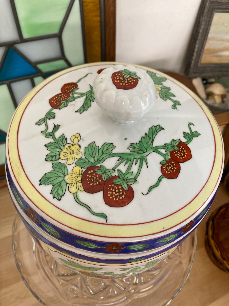 Ceramic Strawberry Jar With Lid - Etsy