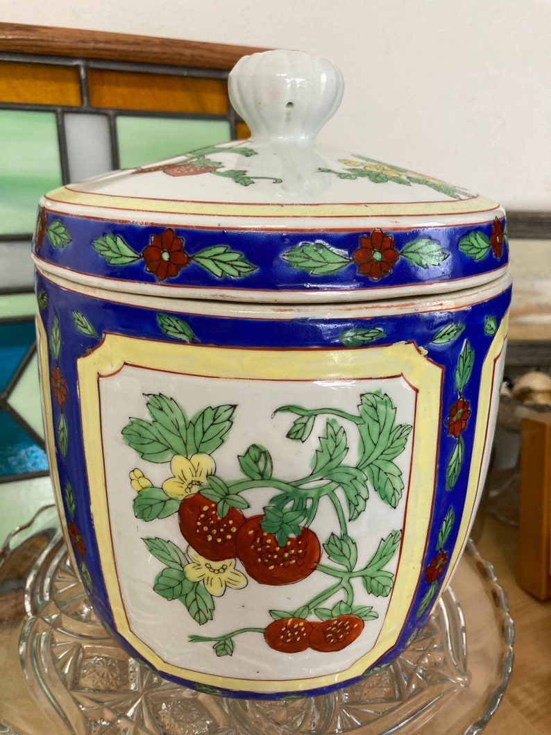 Ceramic Strawberry Jar With Lid - Etsy
