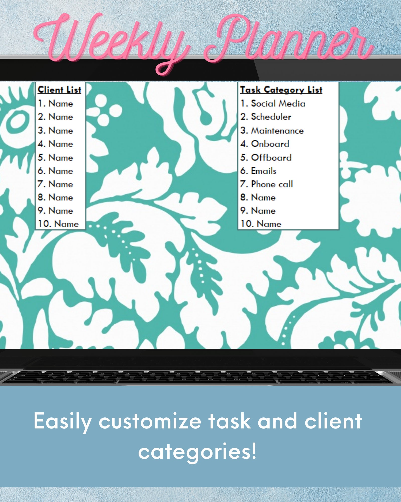 Digital Weekly Planner - Fantastic for Virtual Assistants and Other ...