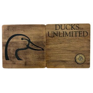 Handcrafted Wooden Coasters With Custom Ducks Unlimited Design - Set of ...