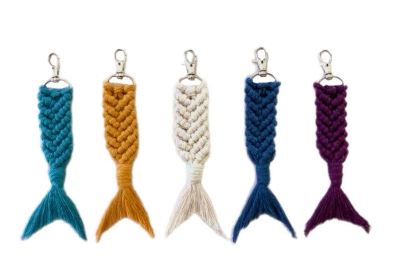 Macramé - Mermaid Tail Keychain - Etsy