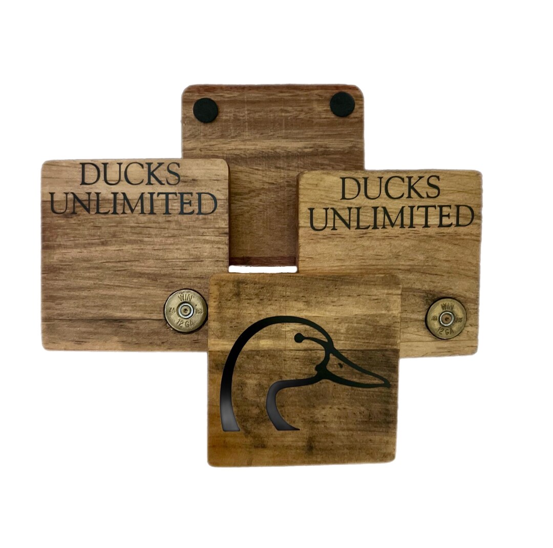 Handcrafted Wooden Coasters With Custom Ducks Unlimited Design - Set of ...