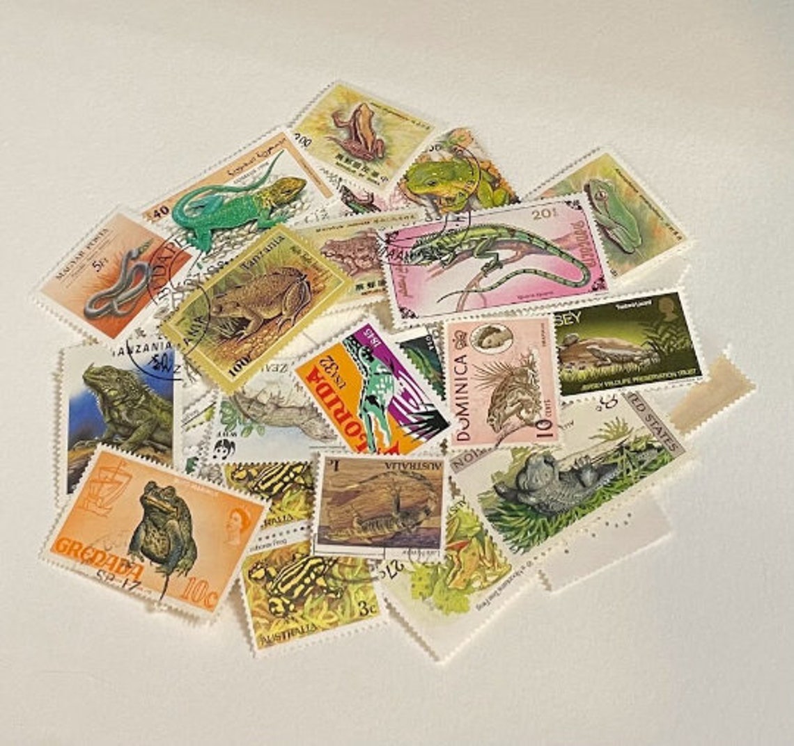Topical Stamps - Frogs & Reptiles (20) - Etsy