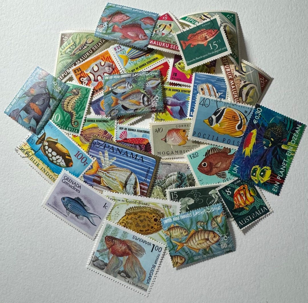 Topical Stamps - Salt Water Fish (25) - Etsy