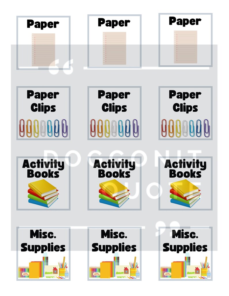 60 School Supply Labels for Classroom, Homeschool, or Office - Etsy