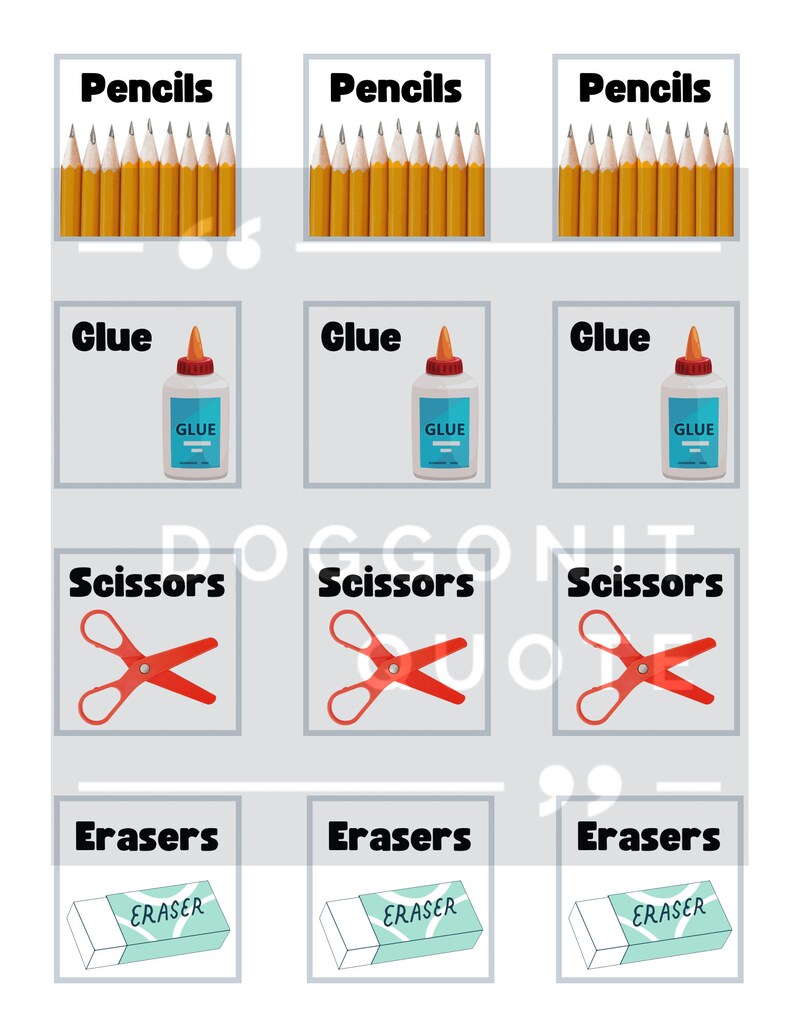 60 School Supply Labels for Classroom, Homeschool, or Office - Etsy