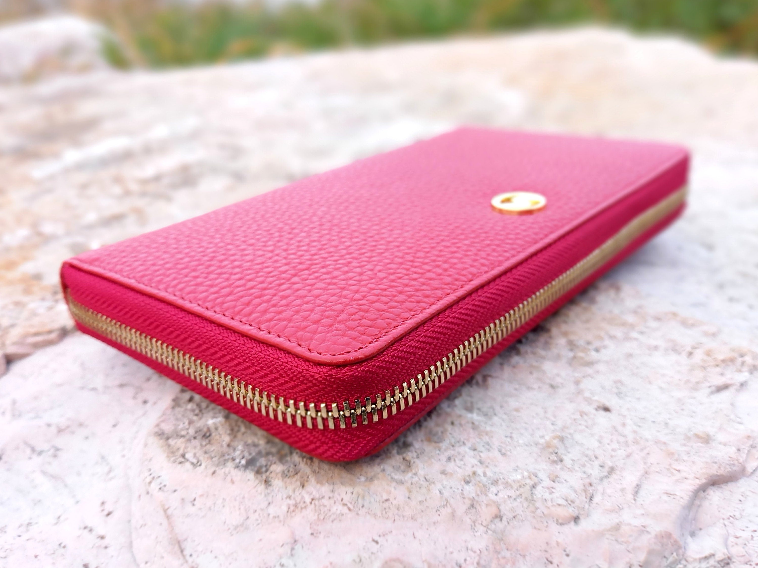 Leather Zip Around Wallet for Women. Handmade in Italy. Minimalist ...