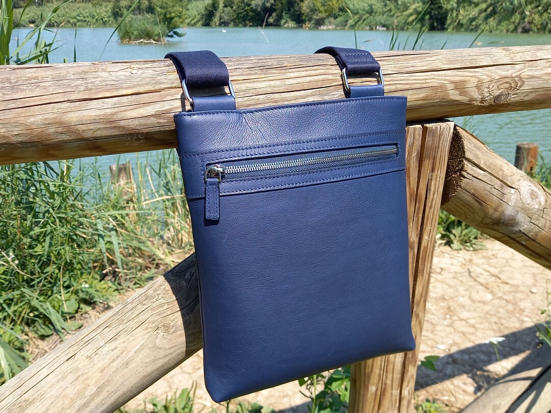 Leather Small Crossbody Bag for Men. Handmade in Italy and is A Unique ...