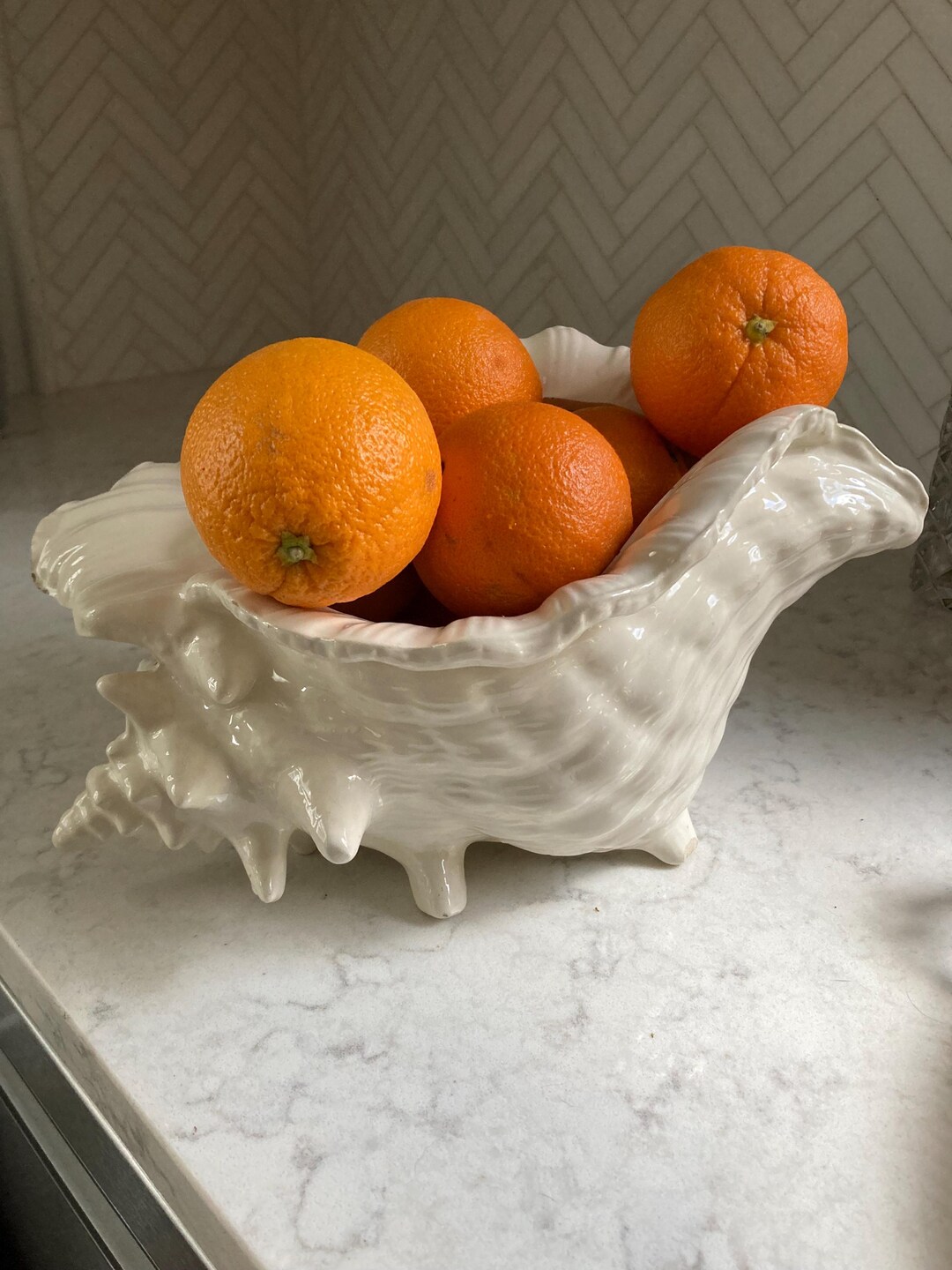 Large Vintage Shell Bowl - Etsy
