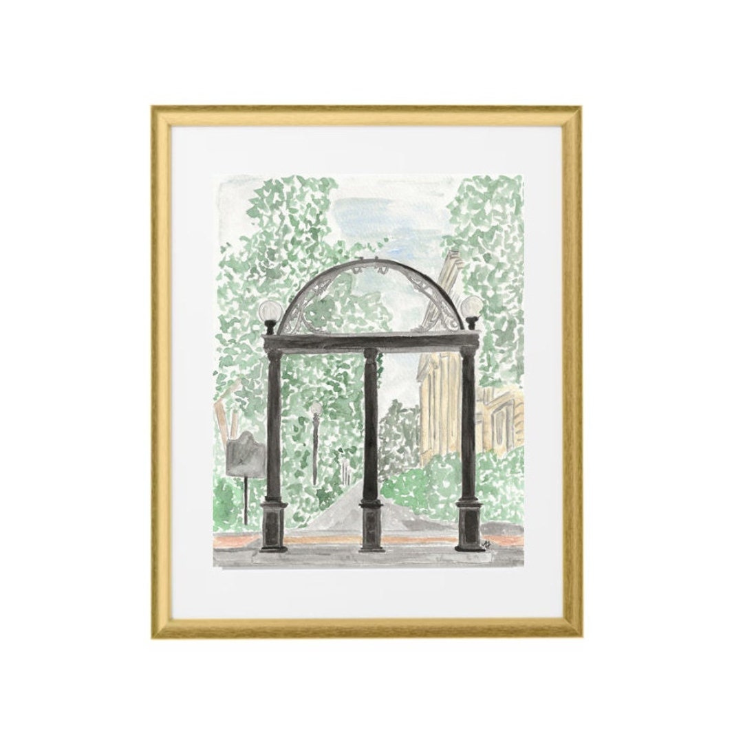 Uga Arch Watercolor Print - Etsy