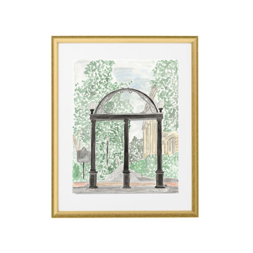 Uga Arch Watercolor Print - Etsy