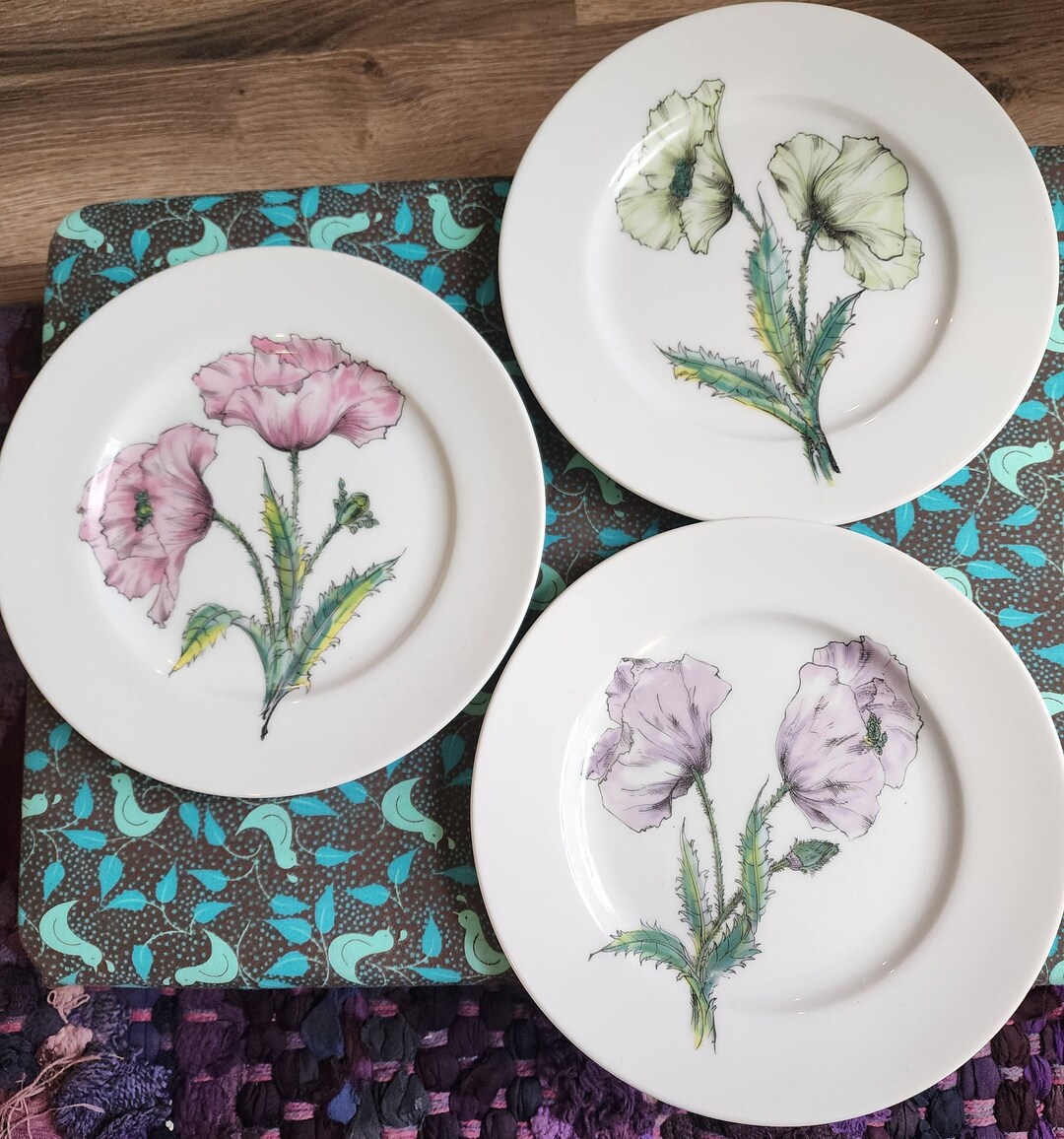 Set of 3 Vintage Taste Setter Collection Floral Poppy Plates - Etsy