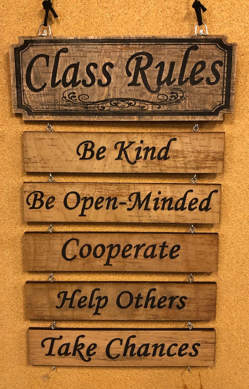 Customizable Wooden Rule Sign - Etsy