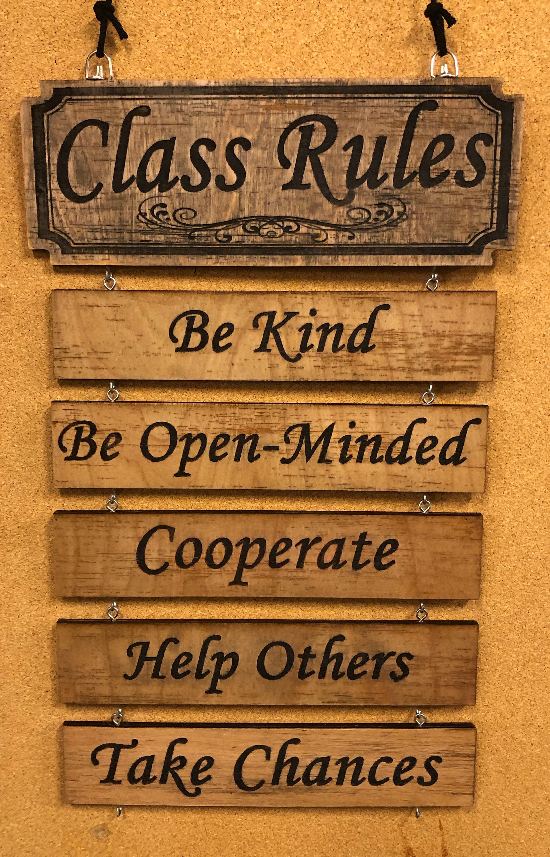 Customizable Wooden Rule Sign - Etsy