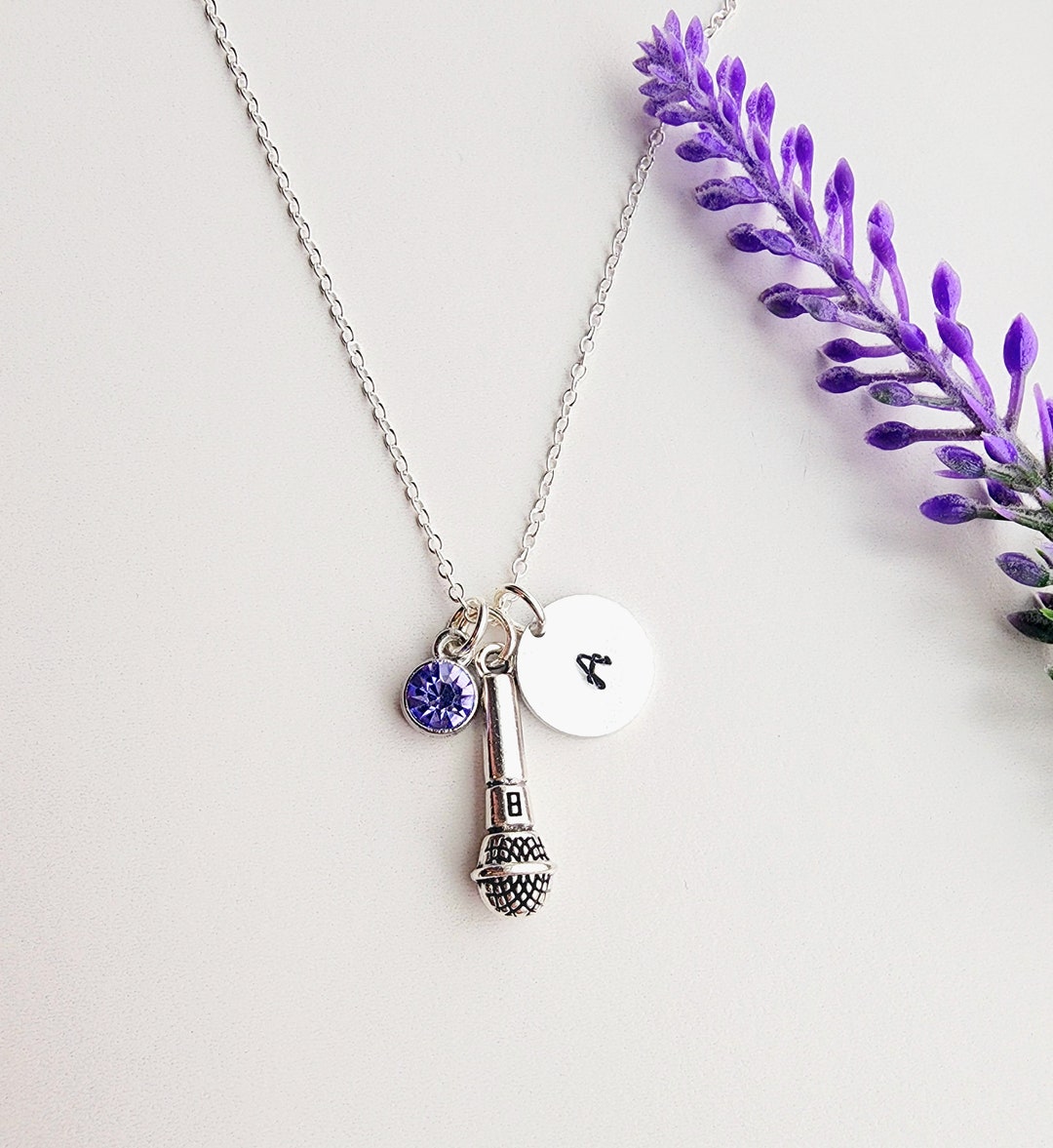 Microphone Necklace-personalized Singer Necklace-singer Gift-musician ...