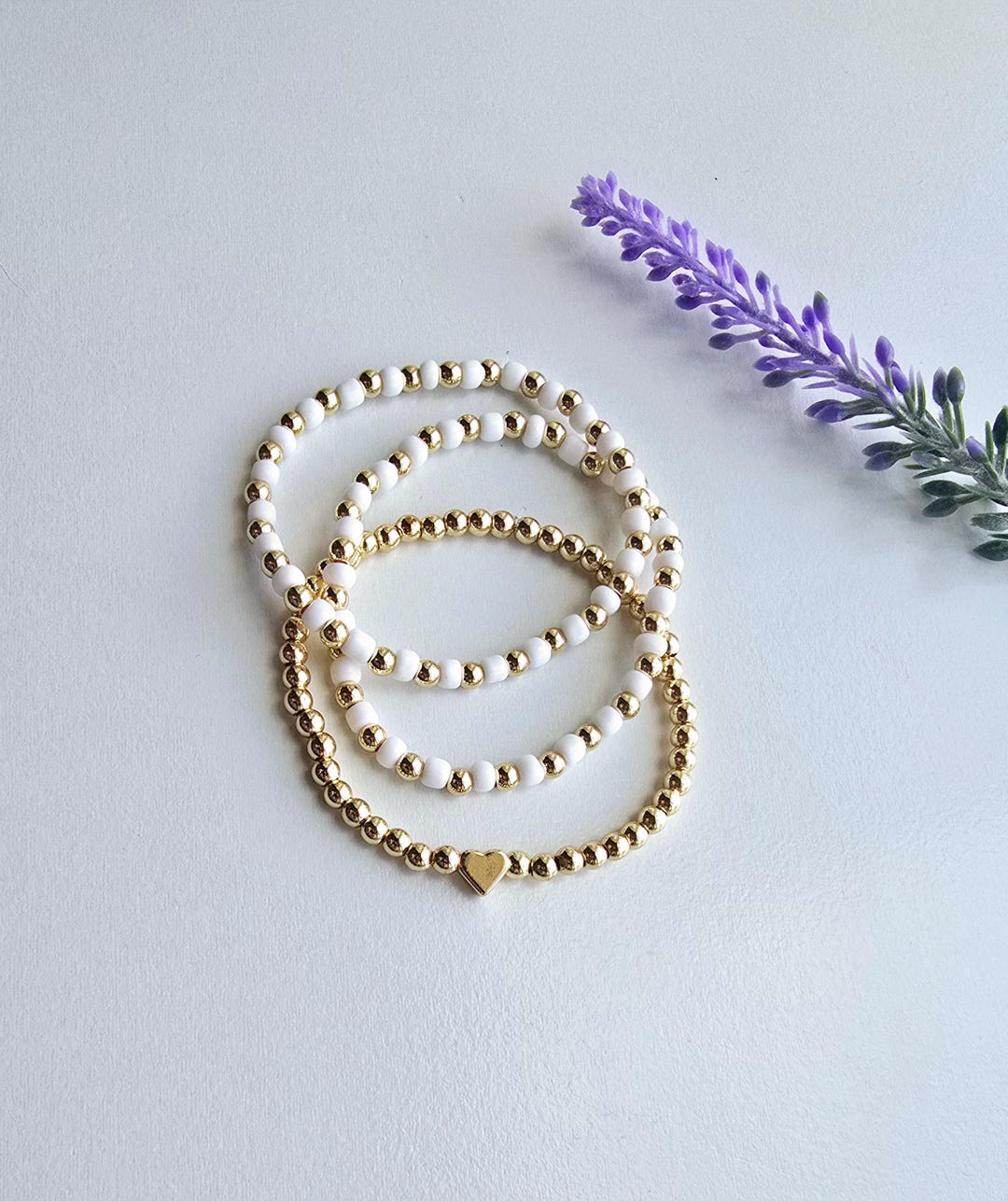 Gold Stacking Bracelets-beaded Bracelet-bracelet for Women-heart ...