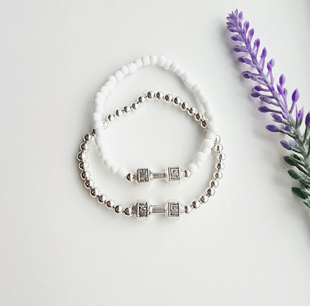 Motivational Bracelet-fitness Bracelet-personal Trainer Gift-dumbbell ...