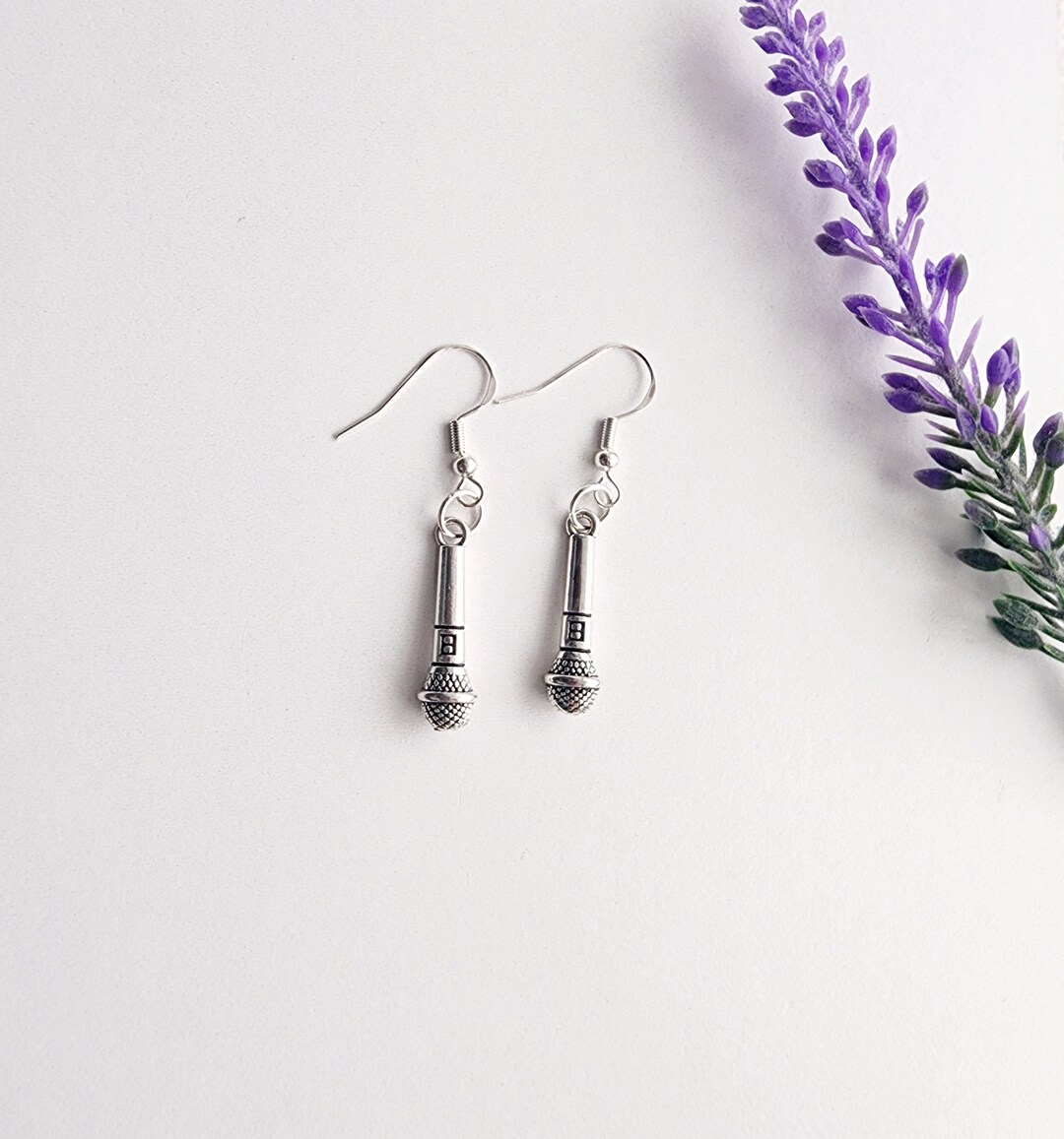 Microphone Earrings-music Themed Gift-gift for Singer-earrings for ...