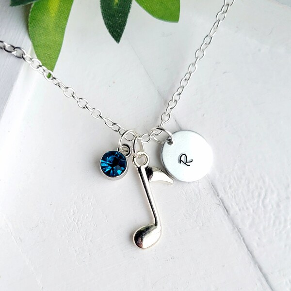 Music Note Necklace - Etsy