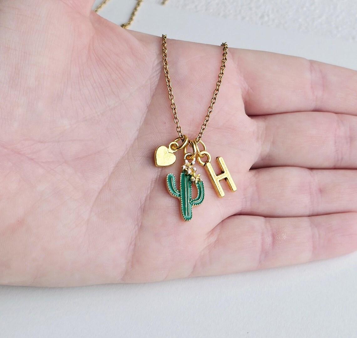 Cactus Necklace-cactus Pendant Necklace-gold Cactus Necklace ...