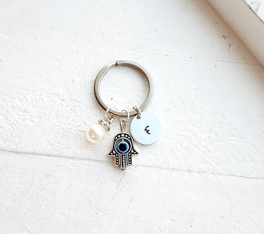 Evil Eye Keychain-hamsa Hand Keychain-protection Keychain-personalized Evil Eye Keyring-hamsa ...
