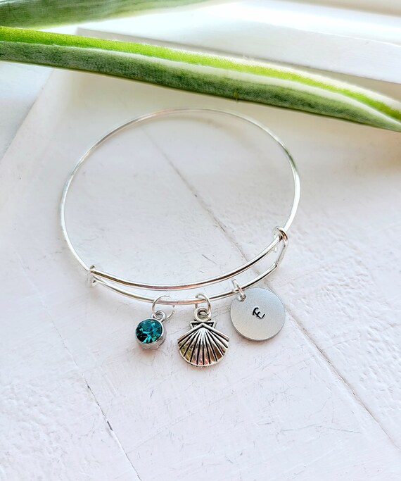Seashell Bracelet for Women-personalized Seashell Bangle-beach - Etsy