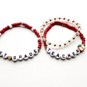 Teacher Bracelet-teacher Gift-name Bracelet-teacher Appreciation Gift ...