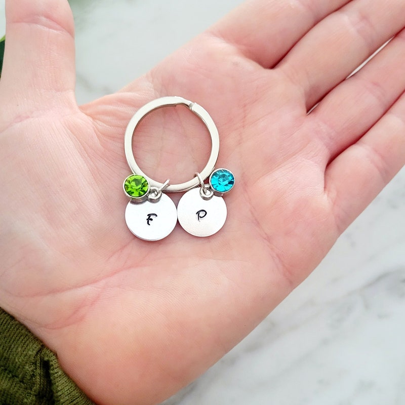 Initial Keychain - Etsy
