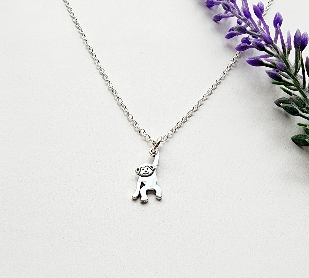 Monkey Charm Necklace-monkey Gift-cute Necklace for Girls-animal ...