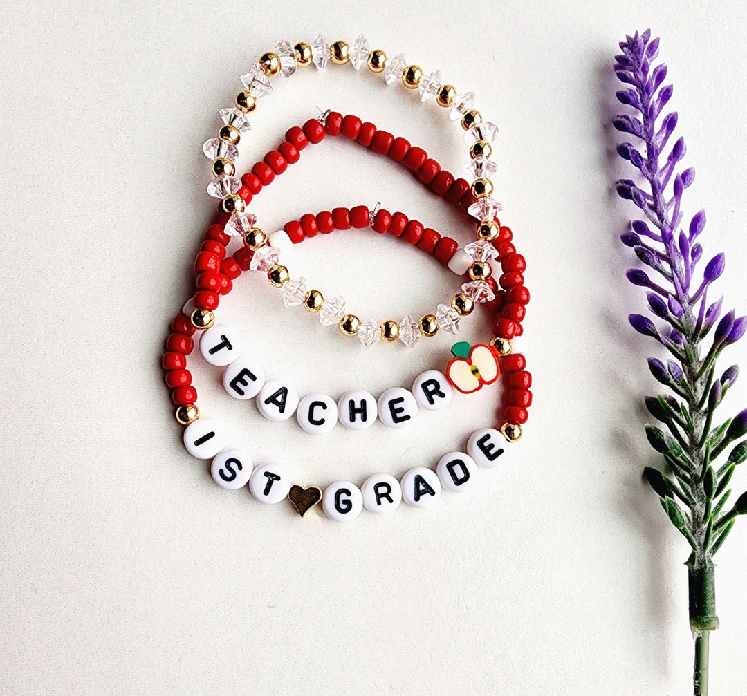 Teacher Bracelet-teacher Gift-name Bracelet-teacher Appreciation Gift ...