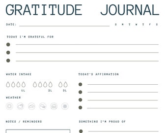 Gratitude Journal Printable PDF - Etsy