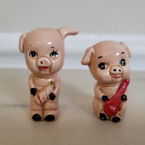 Vintage Pigs Playing Musical Instruments/ Pig Duo/ Circa 1950's 1960's ...