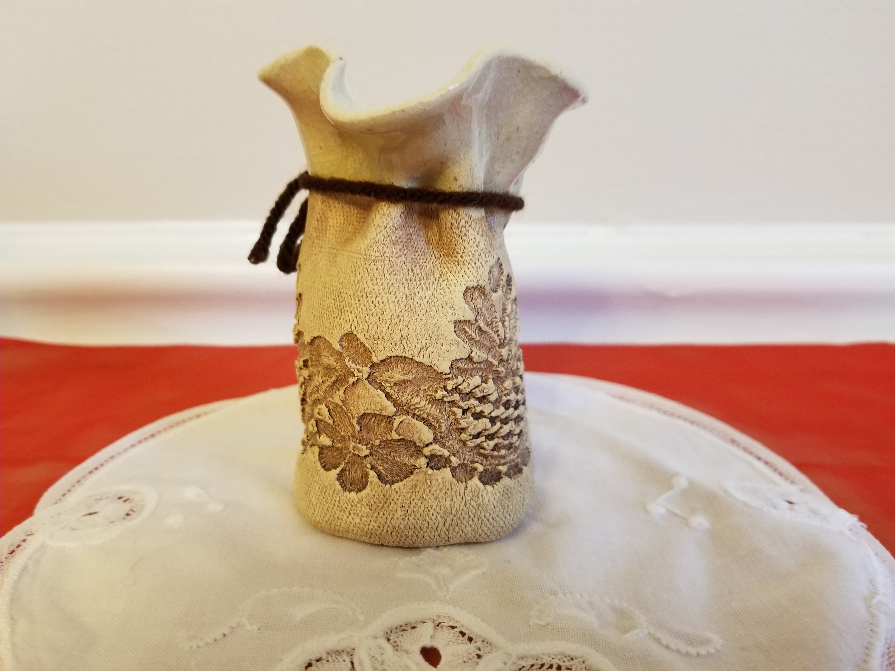 Vintage Sack Vase Floral Décor/ Rustic Vase/ Unusual Burlap - Etsy