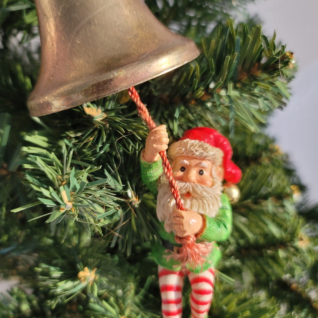 Vintage Santa Bell Ornament, Ringing Santa Claus Christmas Decor - Etsy
