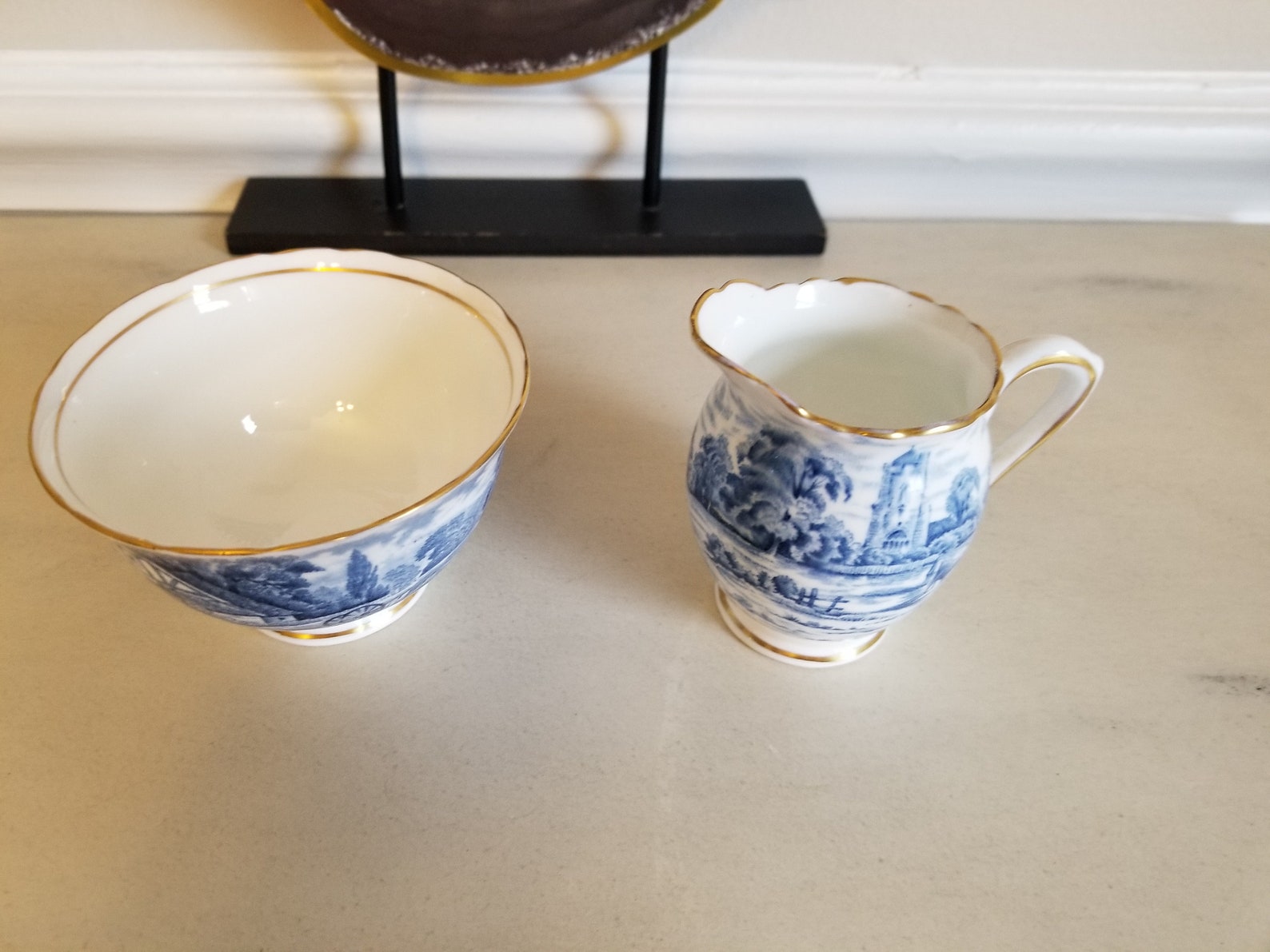 H M Sutherland Bone China Sugar Bowl and Creamer - Made in England - Etsy