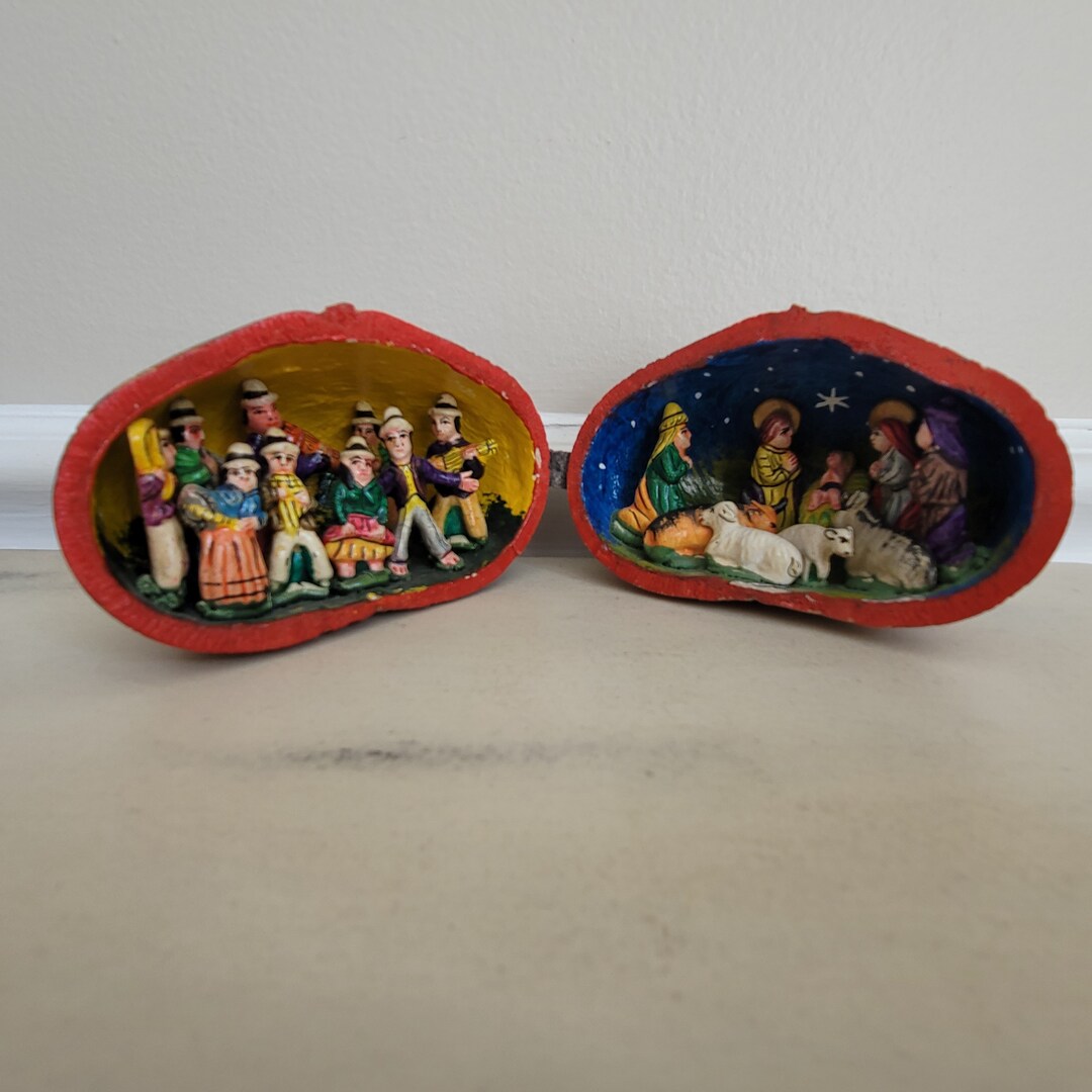 Vintage Peruvian Carved Gourd Retablos Nativity Christmas Folk Art - Etsy