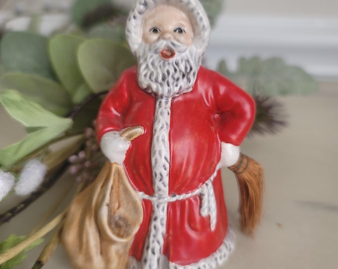 Goebel 1975 Santa Claus - Goebel Santa Holding Real Broom and Sack ...
