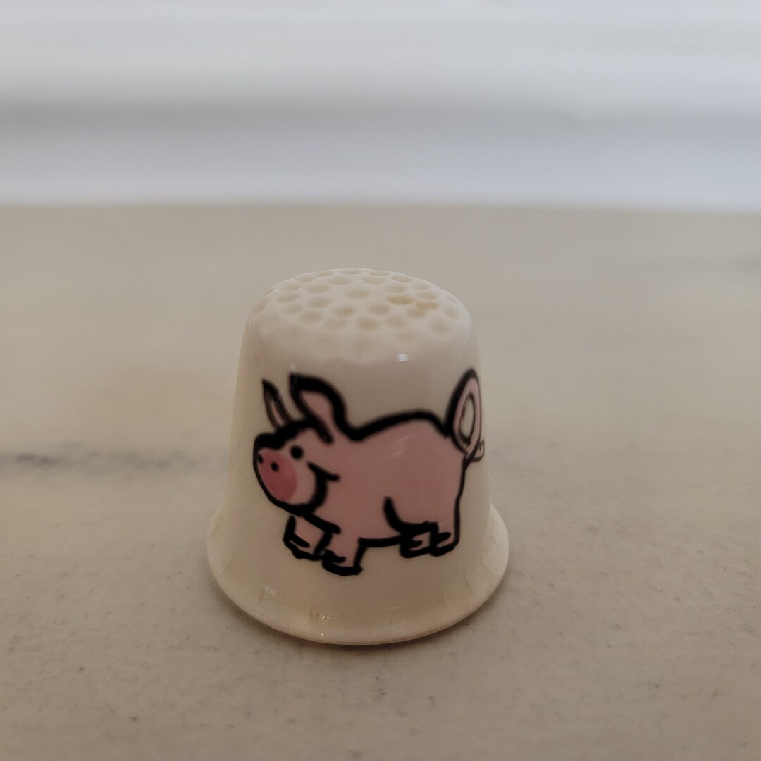 Vintage Ceramic Miniature Pig Thimble/ Whimsical Pigs/ Ceramic Sewing Thimbles - Etsy
