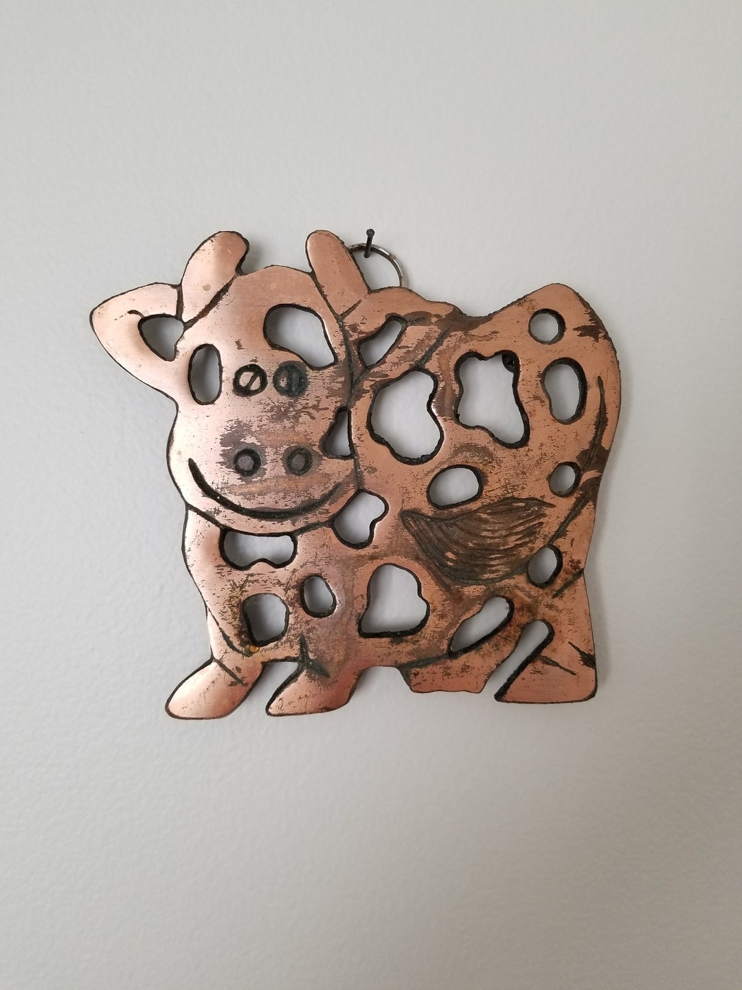 Vintage Cow Trivet/country Kitchen/farmhouse Decor/kitchen Wall Hanging ...